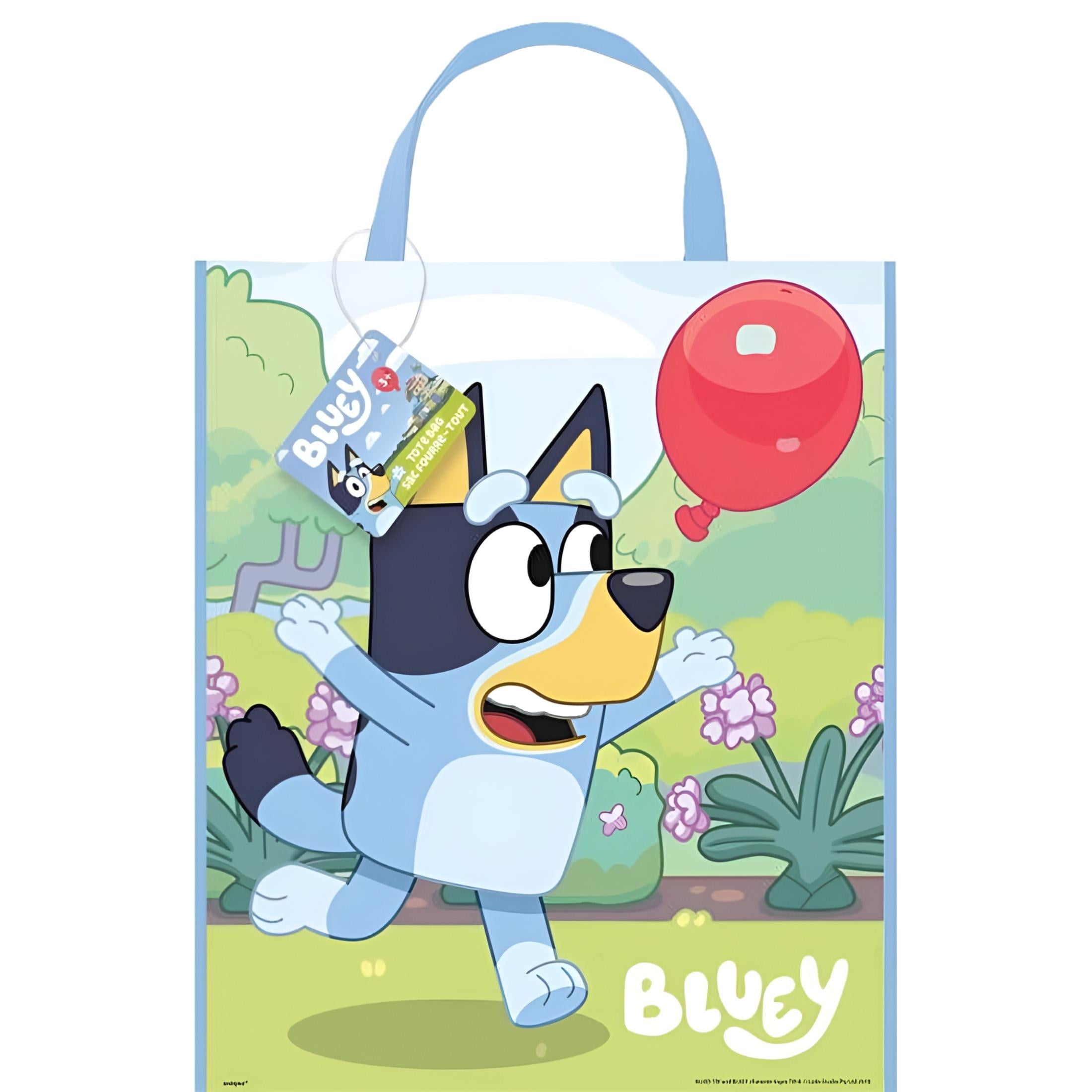 "Bluey Birthday Party Supplies - 13"" x 11"" Plastic Tote Bag for Loot ...