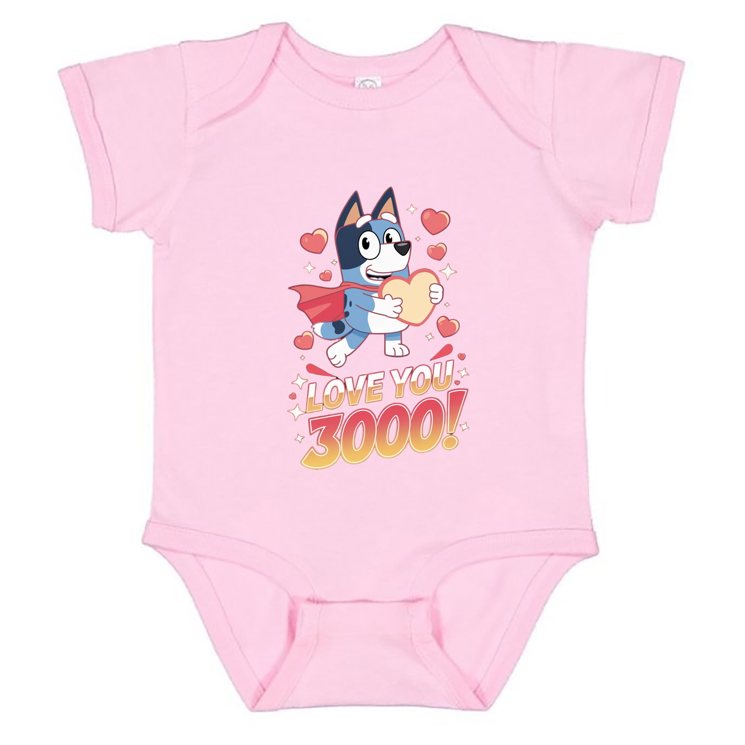 Bluey Love You 3000, Sweet Cartoon Dog, Affectionate Fun Baby Bodysuit ...