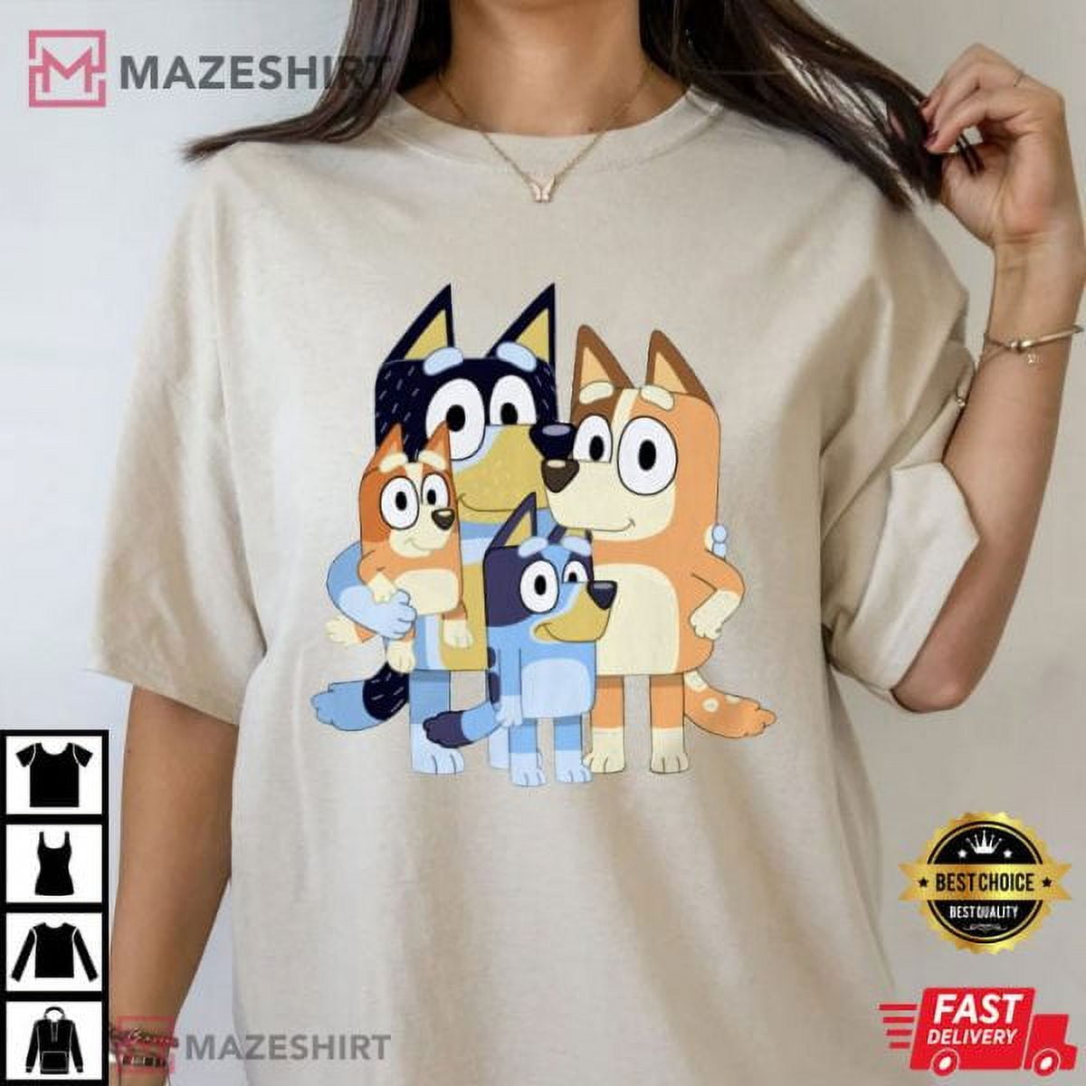 Bluey Mama Running On Bluey and Iced Coffee T-Shirt - Walmart.com