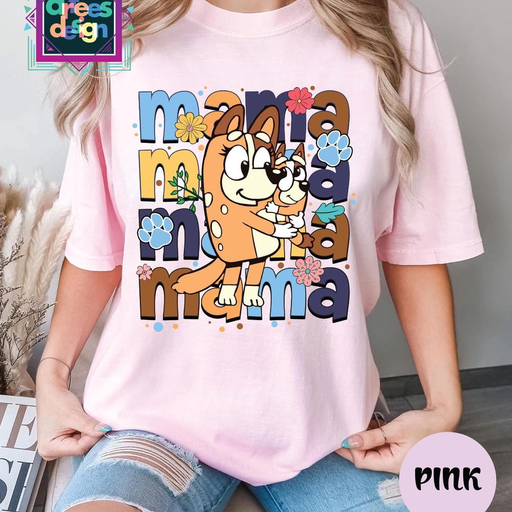 Bluey Mama Shirt Blue Dog Mom Shirt Floral Mom Shirt Mothers Day Gift ...