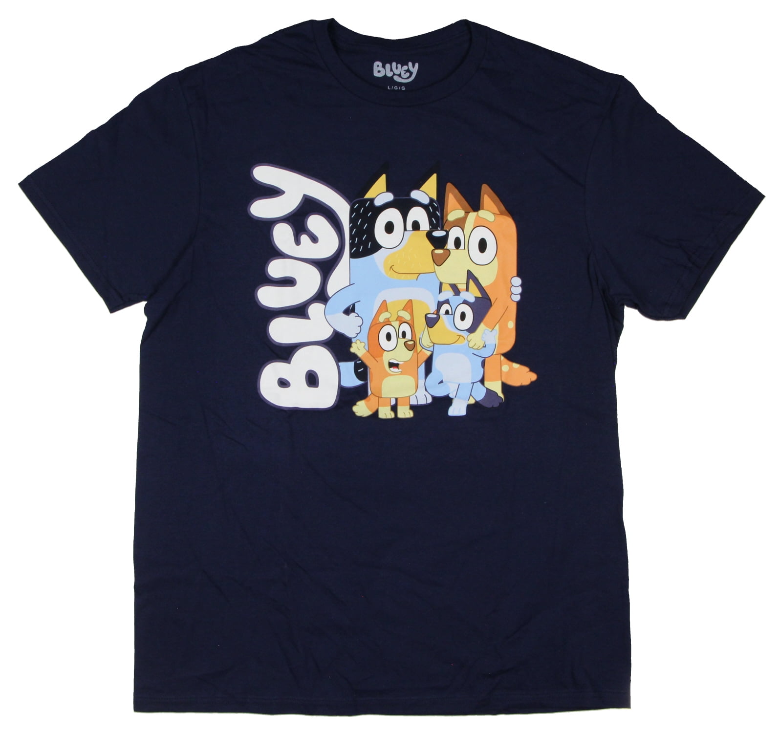 Bluey Men's Bandit Bluey Bingo Chilli Family Photo Adult Short Sleeve T ...