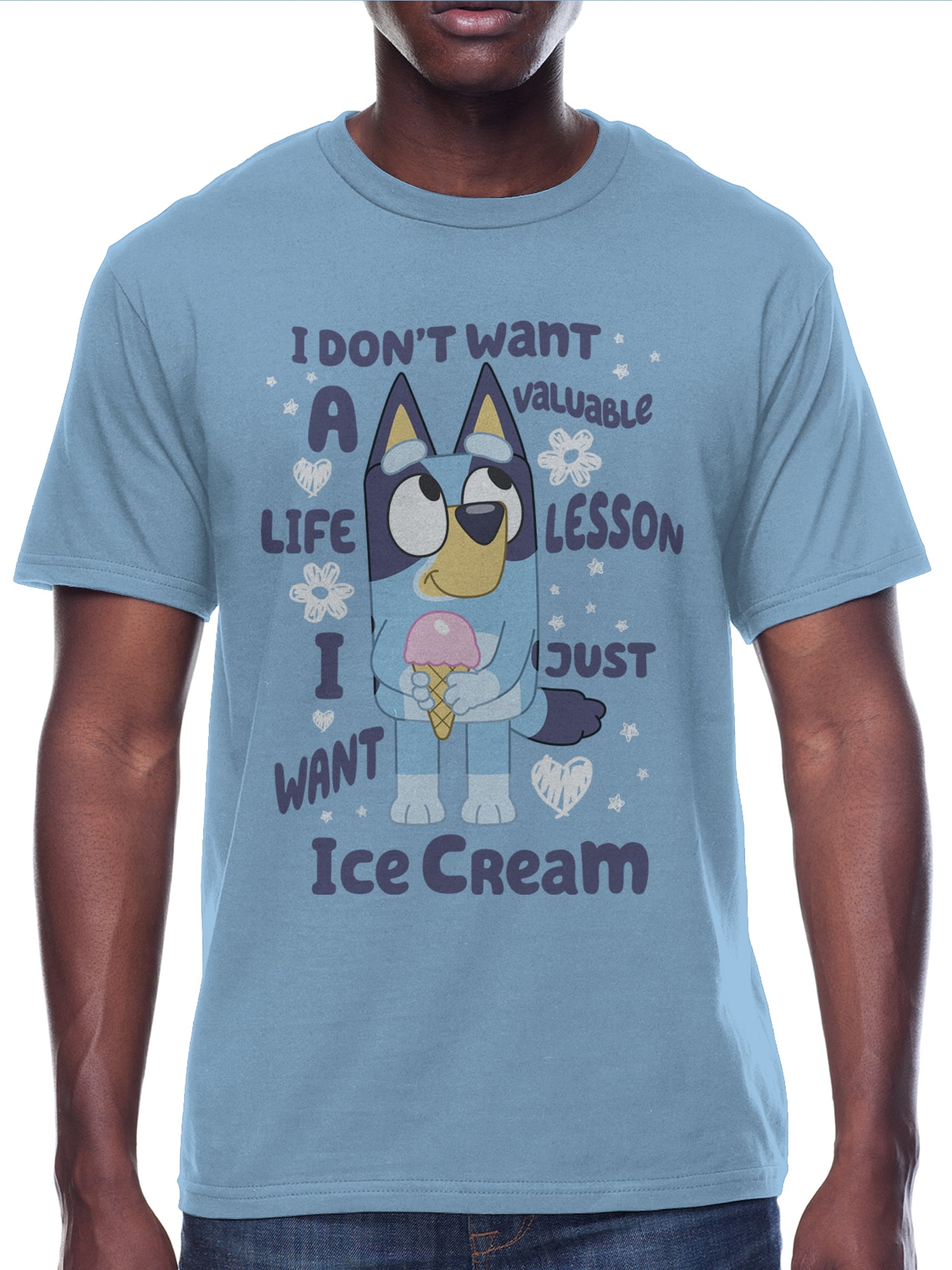 Bluey Men's and Big Men's Life Lesson Graphic Tee with Short Sleeves ...