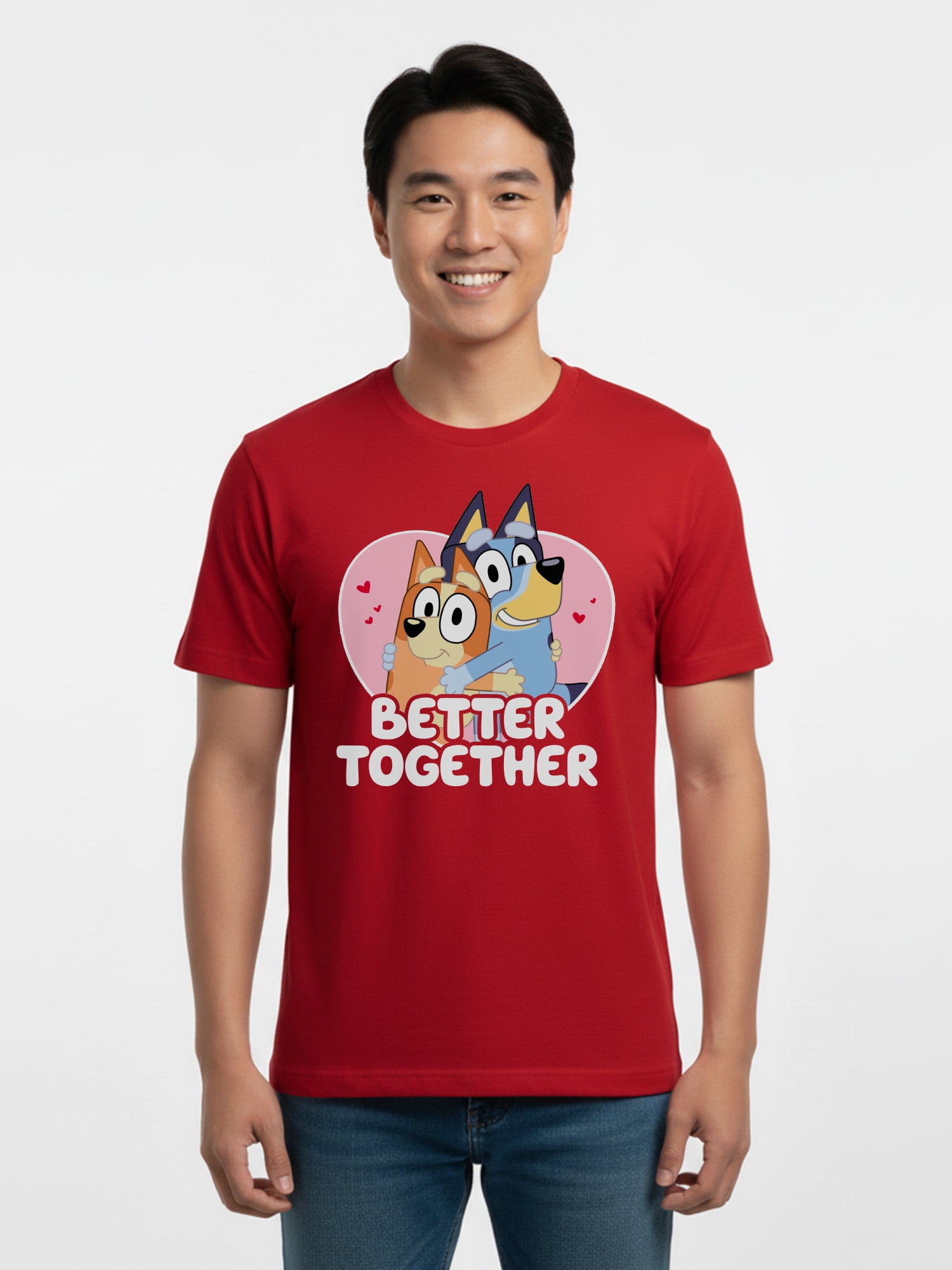 Bluey, Men's & Big Men's Valentine's Day Graphic Tee, Be Mine, Sizes S ...