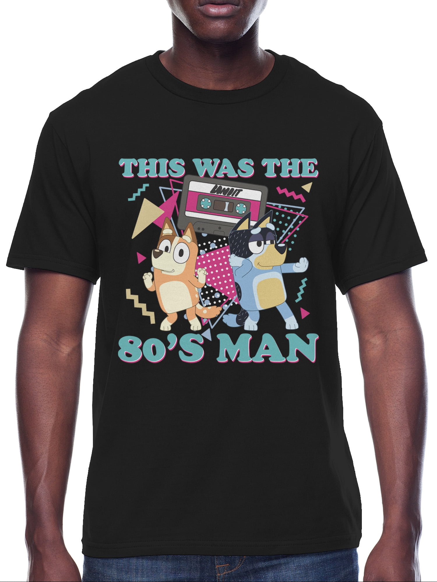 Bluey Mens & Big Men's 80's Man Graphic Tee Shirt, Sizes S-3XL ...