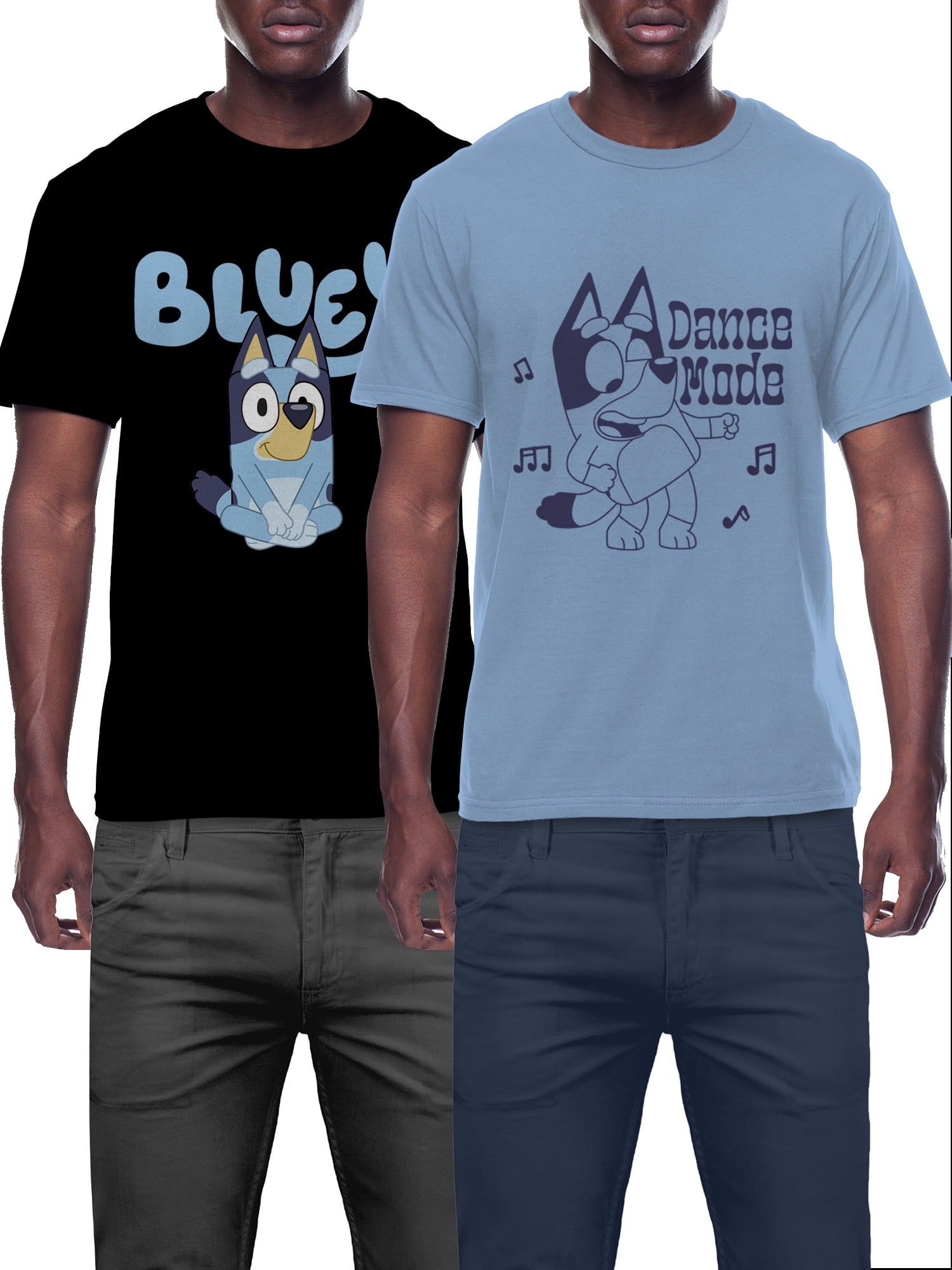 Bluey Men's & Big Men's Bluey Dance Graphic Tee Shirts, 2-Pack, Sizes S ...