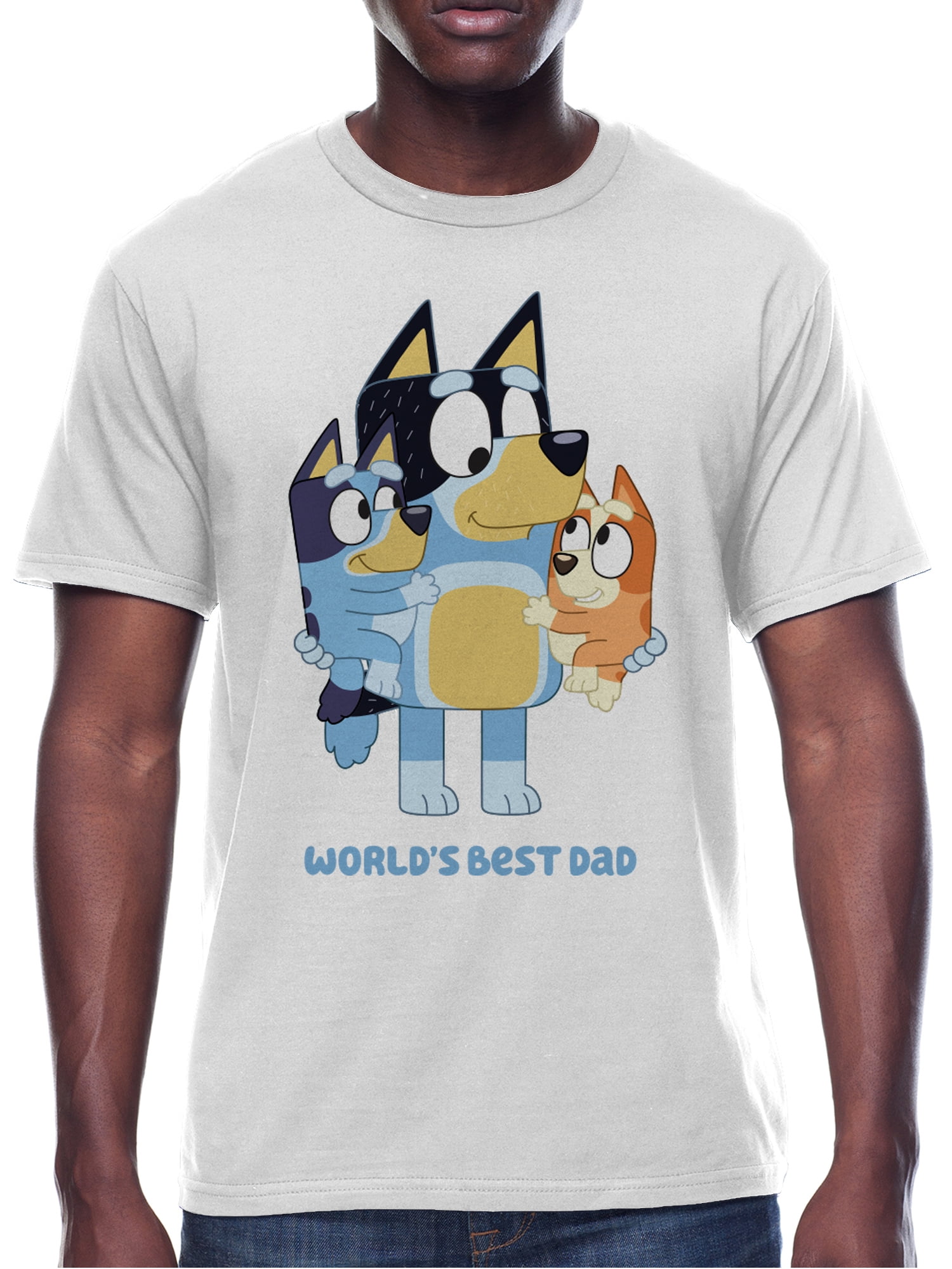 Bluey Men's Graphic Tee World's Best Dad S-3XL 100% Cotton Comfort Gift ...