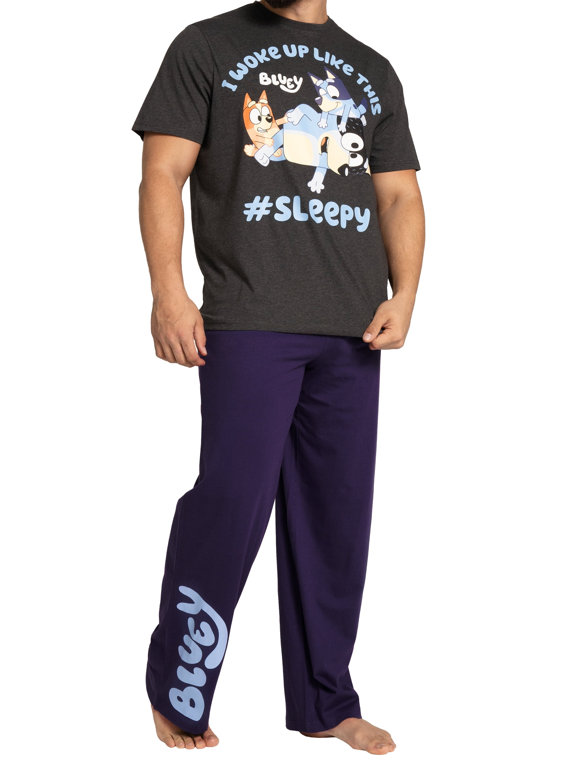 Bluey Mens Pajamas Blue Sizes Small To XX-Large - Walmart.com