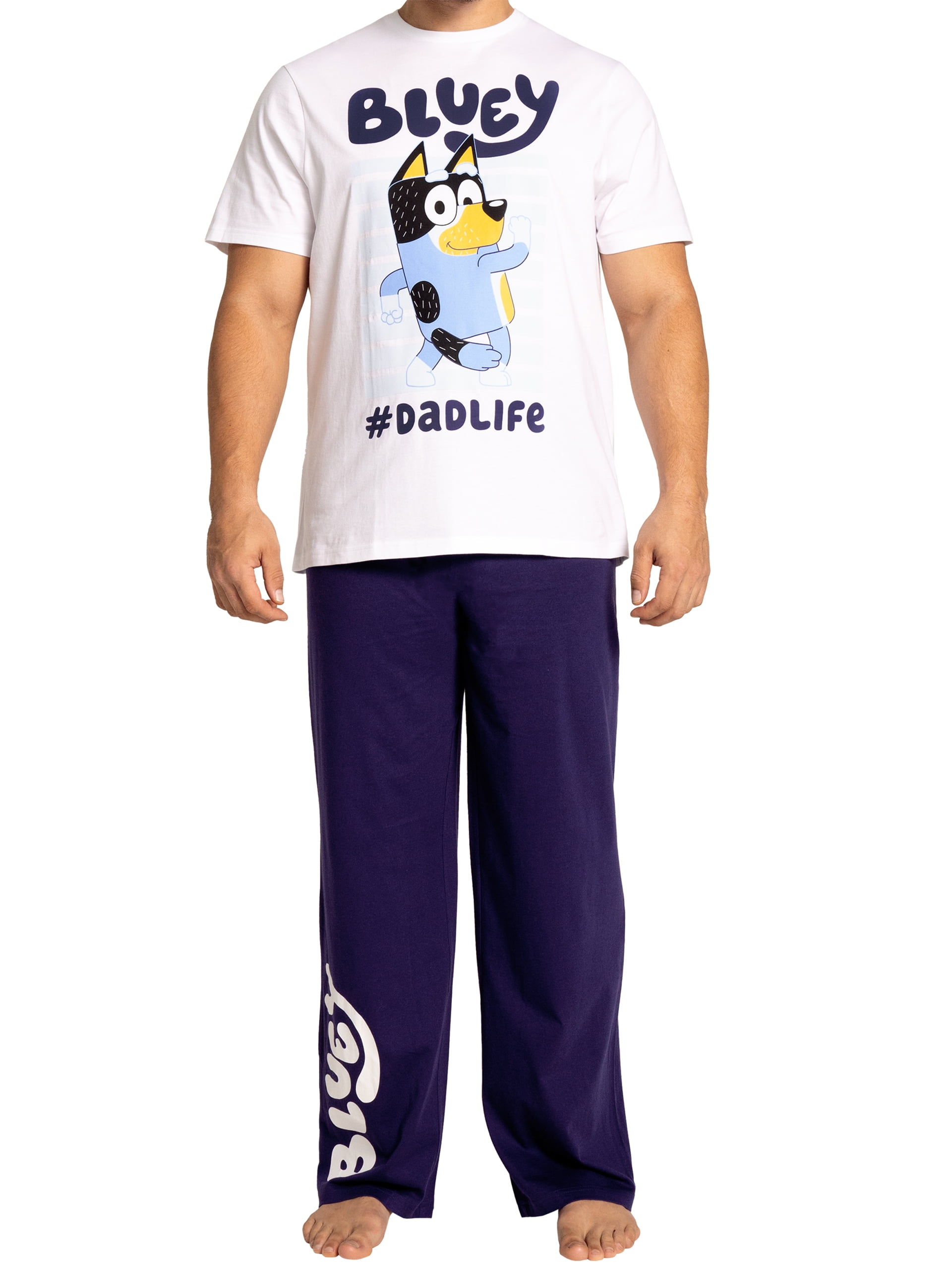 Bluey Mens Pajamas Blue Sizes Small To XX-Large - Walmart.com