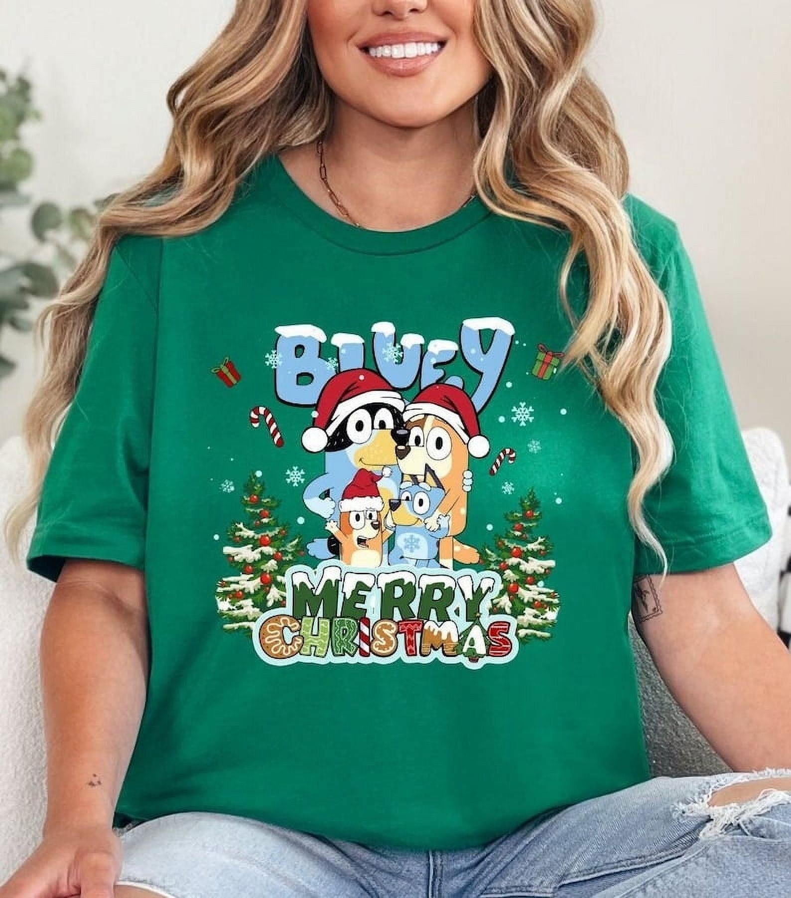 Bluey Merry Christmas Family Shirt, Bandit Chilli Bluey Bingo New Year ...