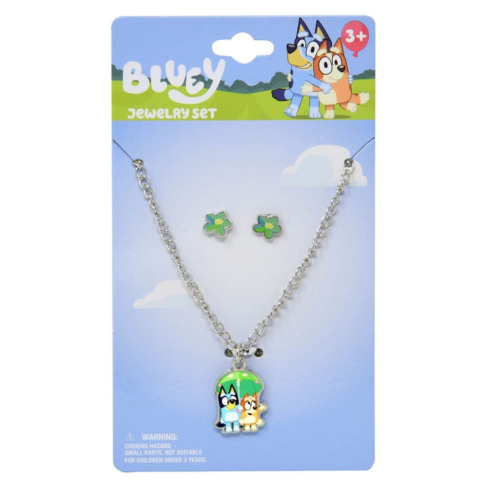 Bluey Metal Necklace & Earring Jewelry Set on Card, Kid - Walmart.com