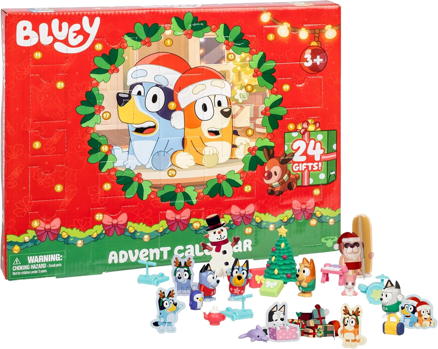 Bluey Mini Figures Christmas Advent Calendar, 24-Day Christmas Calendar ...