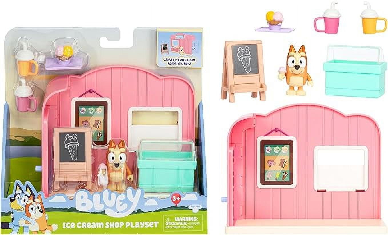 Bluey Mini Playsets Ice Cream Shop Playset | includes Articulated Bingo ...