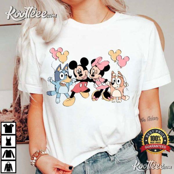 Bluey Minnie Mickey Summer T-Shirt Shirt, Size 3Xl, Tee White New ...