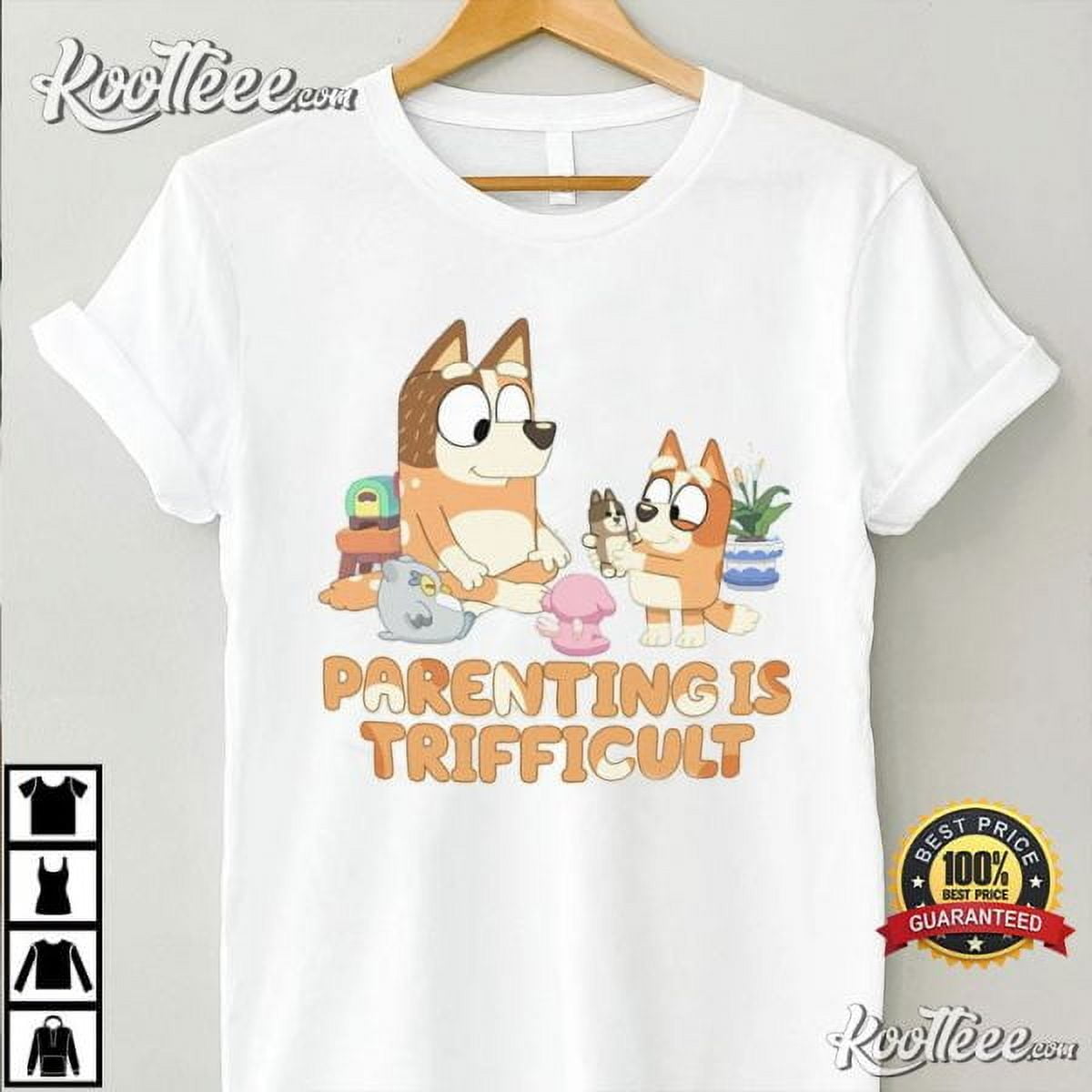 Bluey Mom Bluey Dad Parenting Is Trifficult Unisex Short Sleeve T-shirt ...