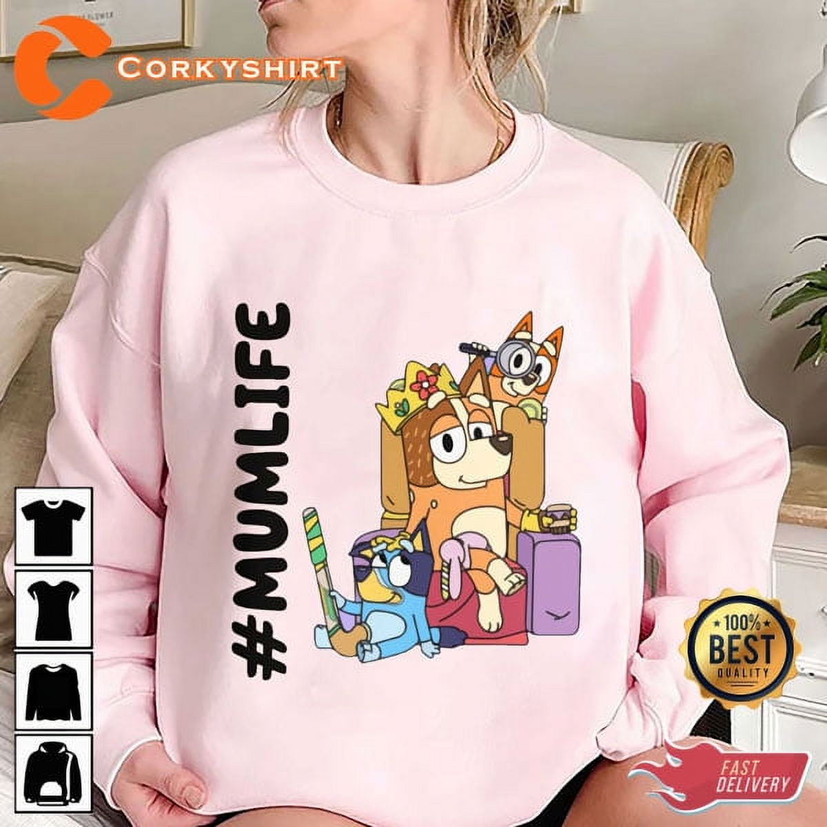 Bluey Mom Life Gift Bluey T-shirt Design - Walmart.com