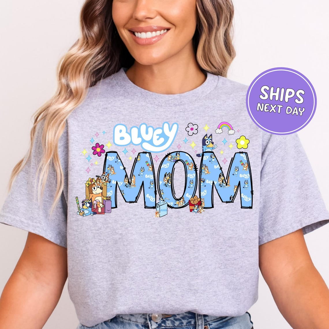 Bluey Mom Shirt, Cute Bluey Design, Family Matching Shirt, Unisex S-5XL ...