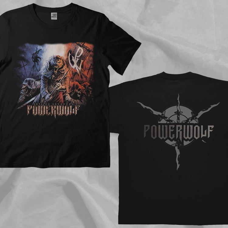 Powerwolf Band Vintage Black New Double Sided T-Shirt - Walmart.com