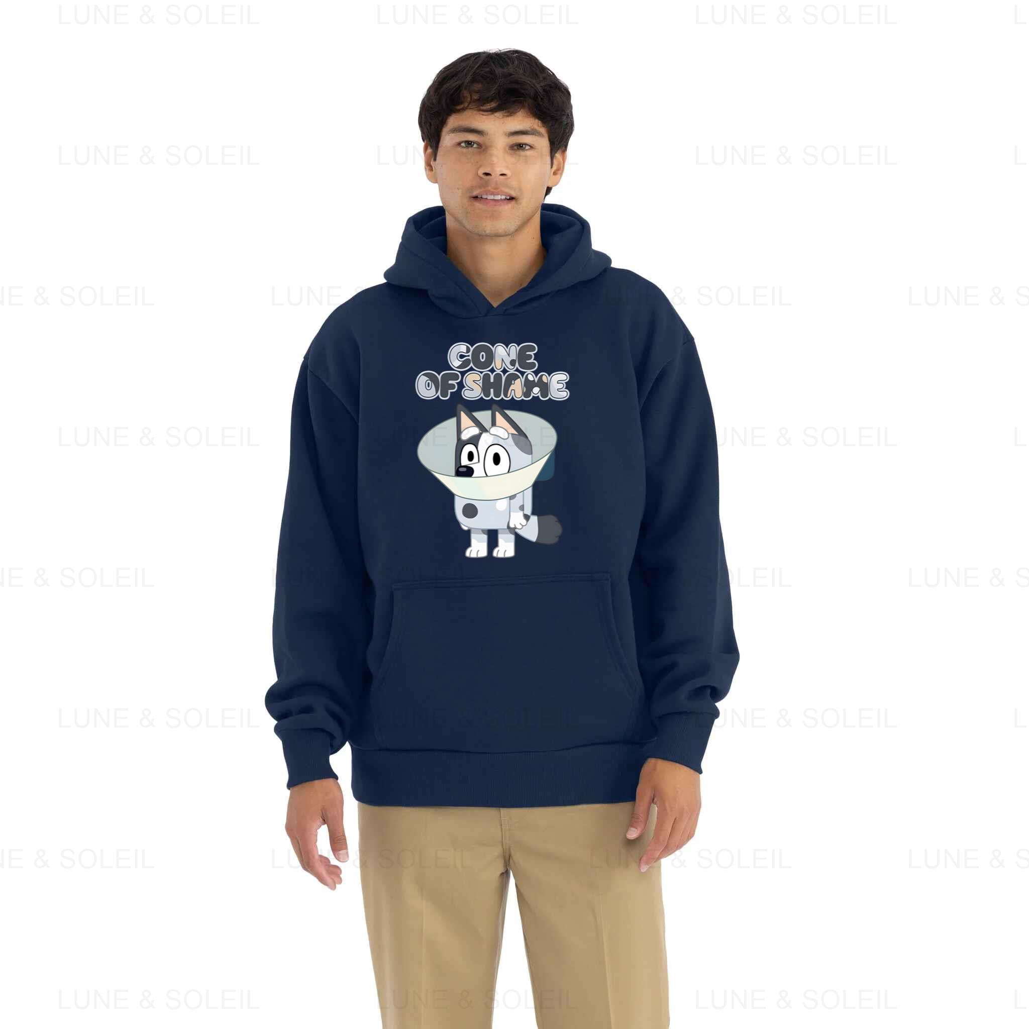 Bluey Muffin Cone of Shame Funny Dog Cartoon Family Hoodie unisex up to ...