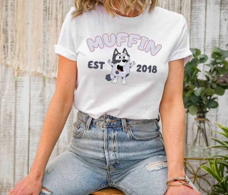 Bluey Muffin EST Shirt, Bluey Muffin Shirt, Muffin Shirt, Bluey Shirt ...
