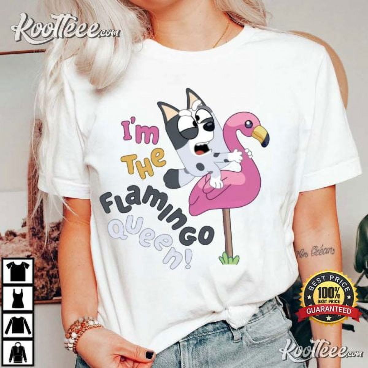 Bluey Muffin I M The Flamingo Queen T-Shirt Shirt, Size M, Tee Sport ...