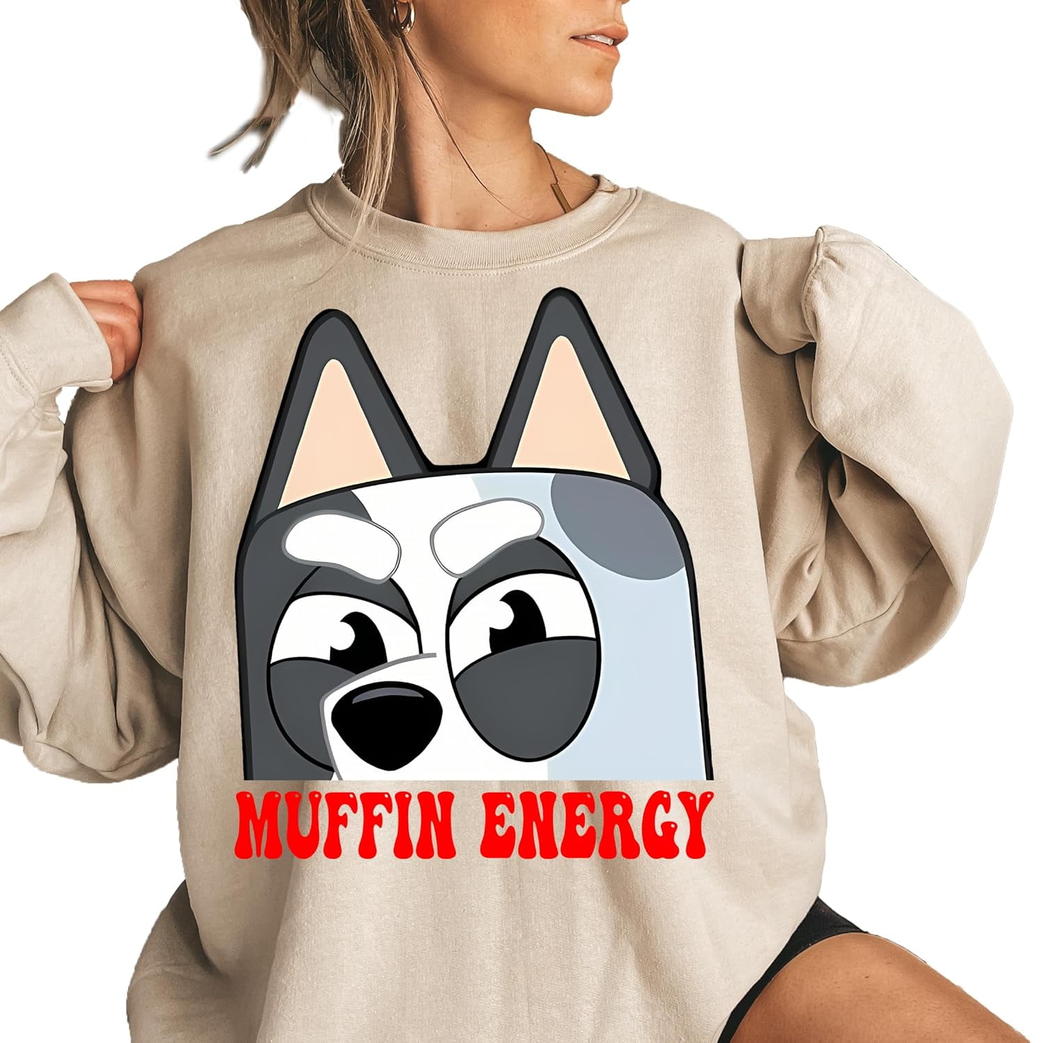 Bluey Muffin Mental, Cartoon Character Sweater, Family Matching, Unisex ...