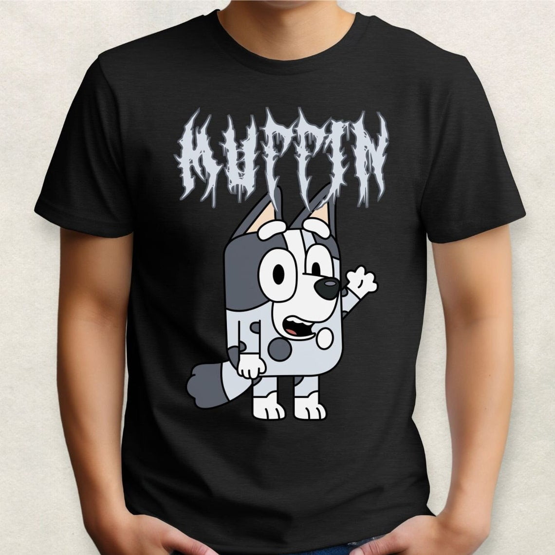 Bluey Muffin Metal Shirt, Bluey, Black Metal, Goth Disney, Deathmetal ...
