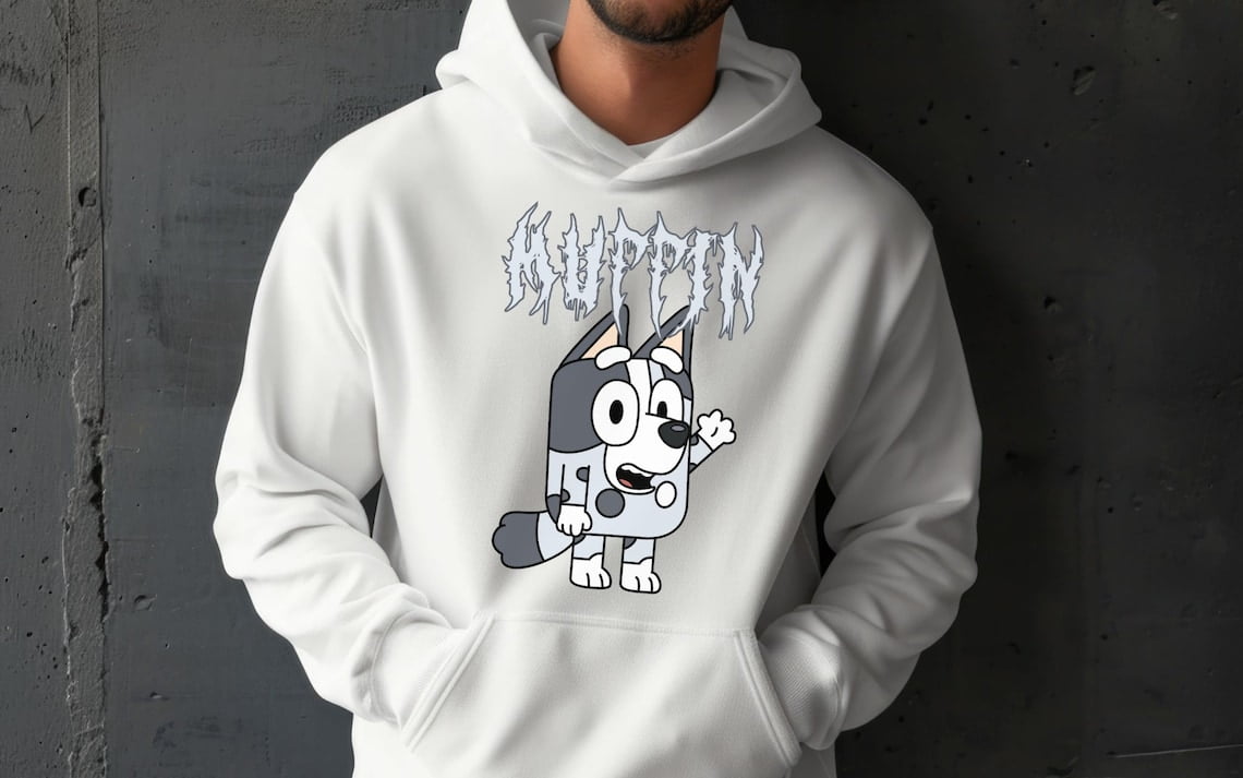 Bluey Muffin Metal Shirt, Bluey & Goth Deathmetal Rock Design, Unisex S ...