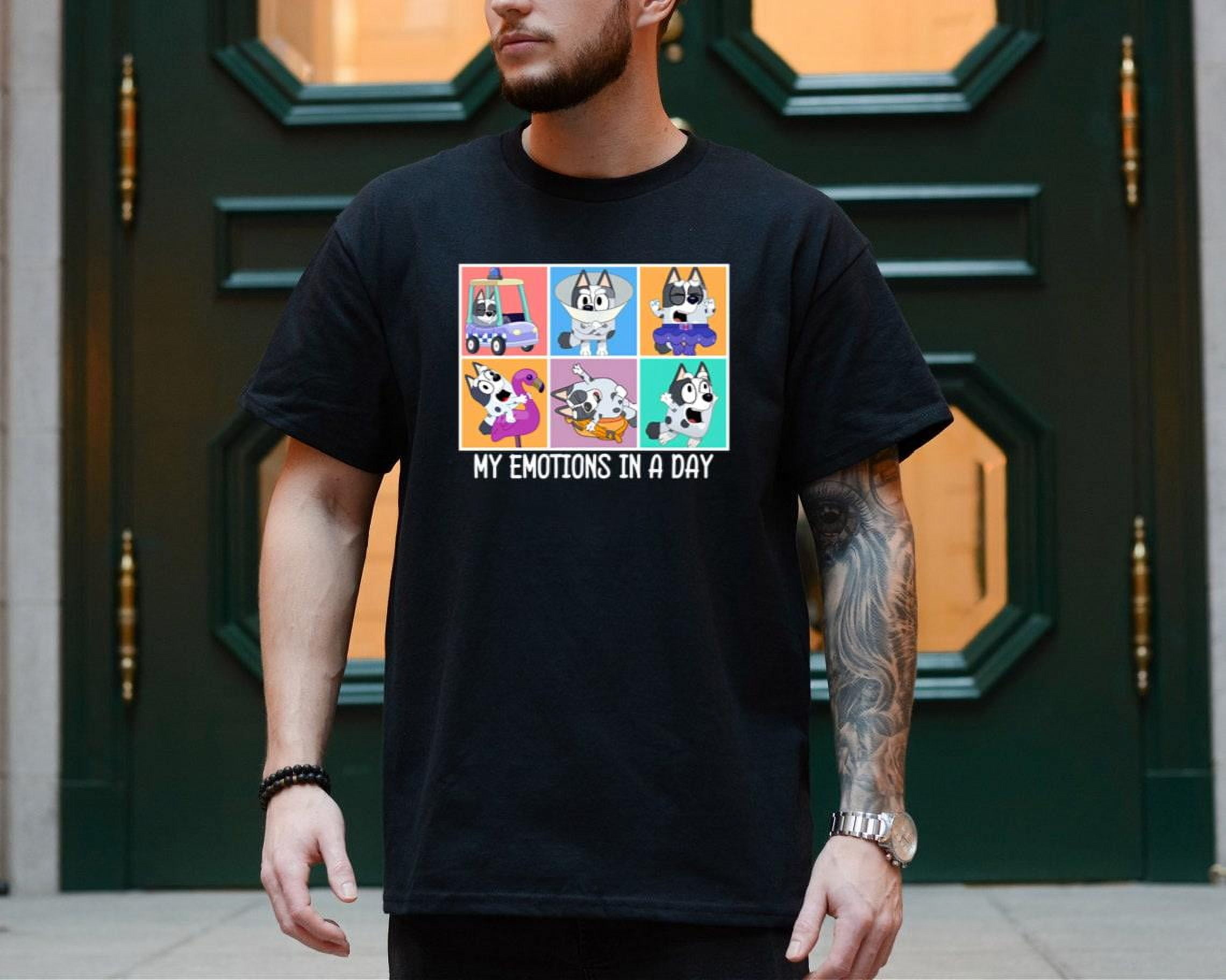 Bluey Bluey Muffin My Emotions In A Day Shirt, Cartoon Sweatshirt ...