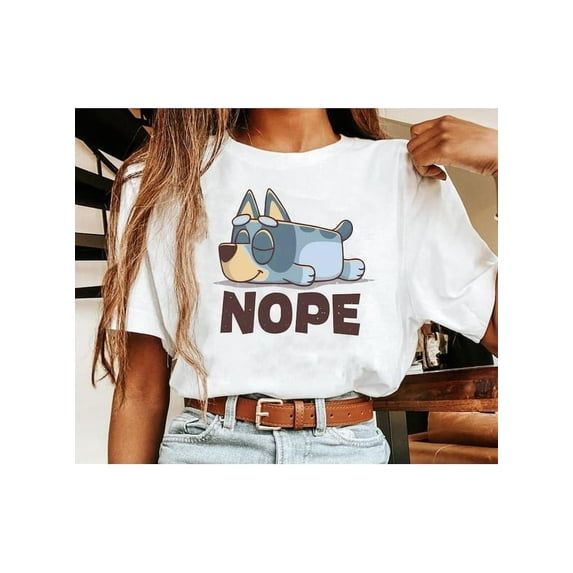 Bluey Muffin Nope Lazy Mode Shirt, Vintage 2000S Cartoon Character ...