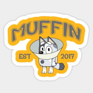 Bluey Muffin Sick Est 2017 Sticker Bluey Stickers For Kids, Bluey ...
