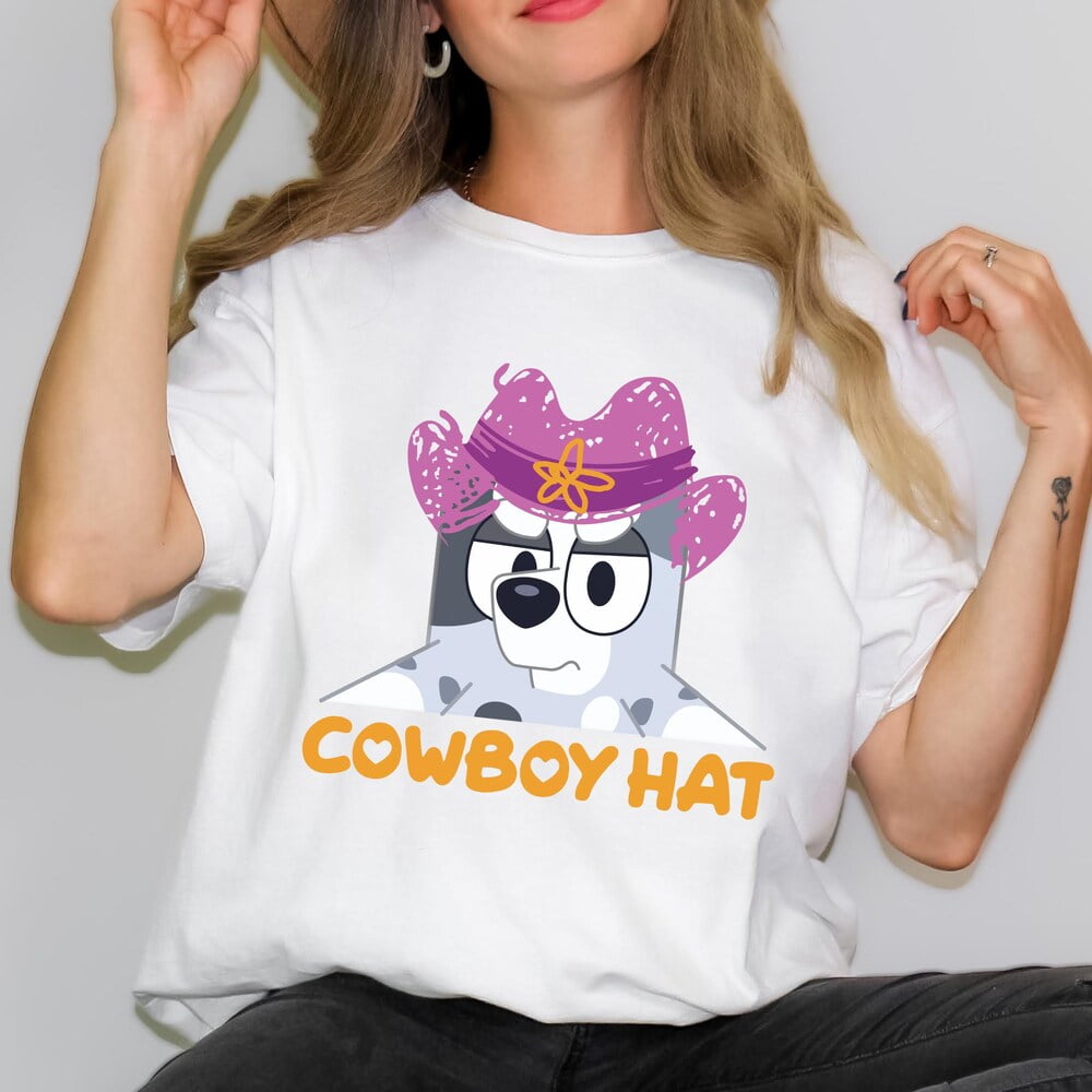 Bluey Muffin T-Shirt, Cowboy Hat Shirt, Muffin Cowboy Hat Shirt, Bluey ...