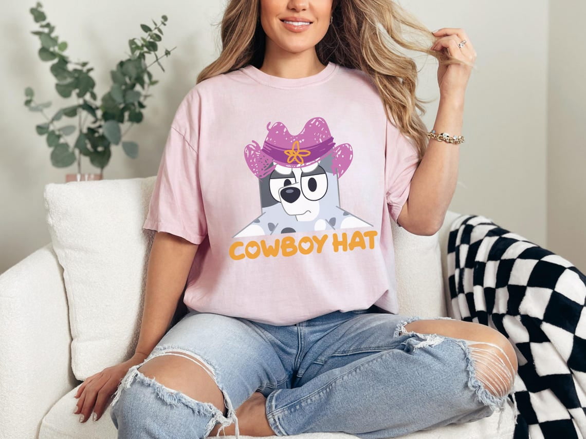 Bluey Muffin T-shirt, Muffin Cowboy Hat Shirt, Bluey Fan, Bluey Funny ...