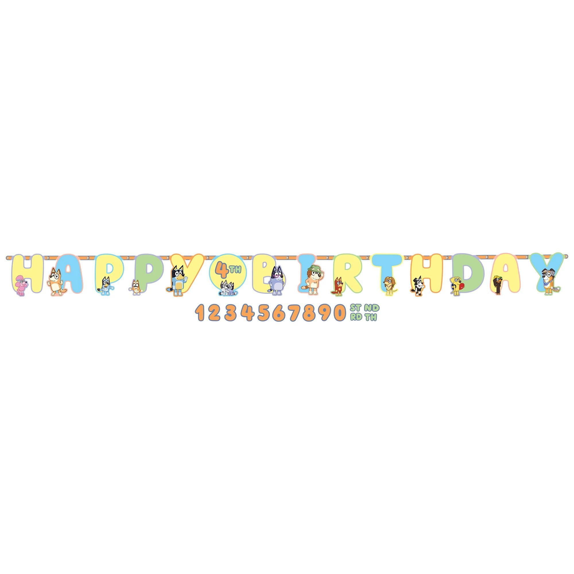 Bluey Multicolor Jumbo Add An Age Paper Letter Banner - 10" x 10.5 ...