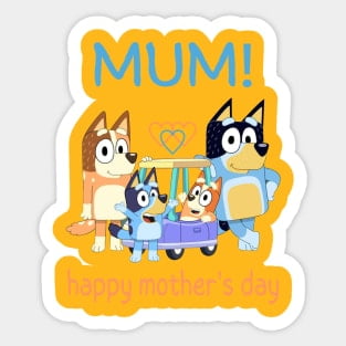 Bluey Mum Happy Mothers Day Sticker Bluey Stickers For Kids, Bluey ...