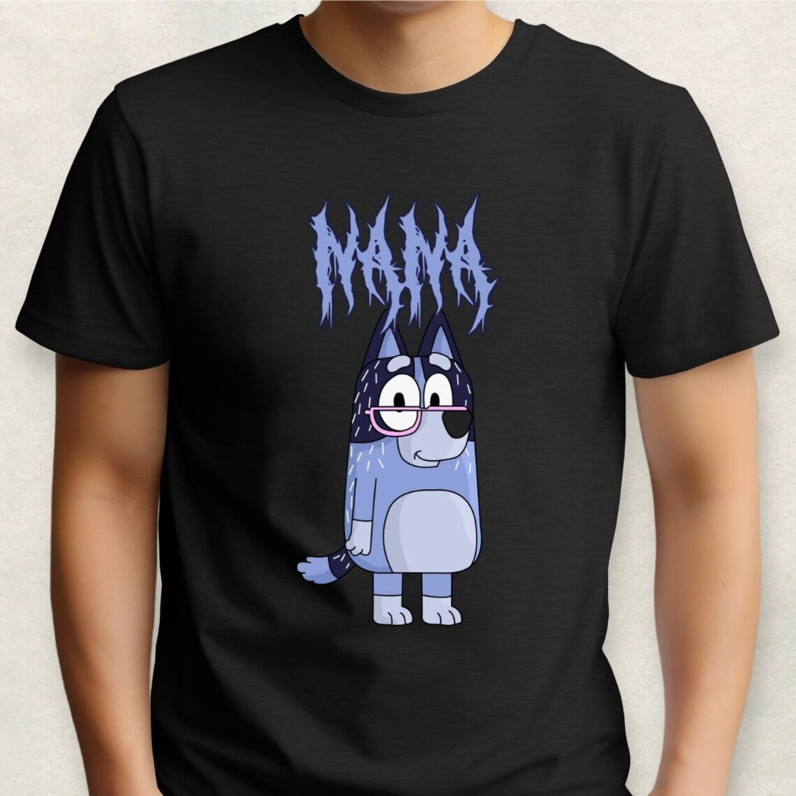 Bluey Nana Grandma Metal Shirt, Bluey, Black Metal, Goth Disney ...