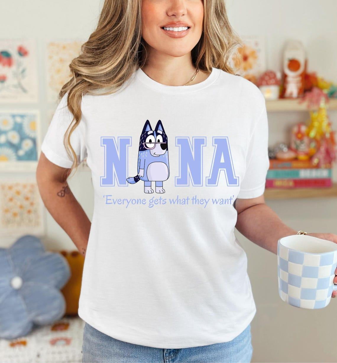 Bluey Nana Nona Tee, Grandma Chris, Grandma Tee, Mothers Day Bluey ...