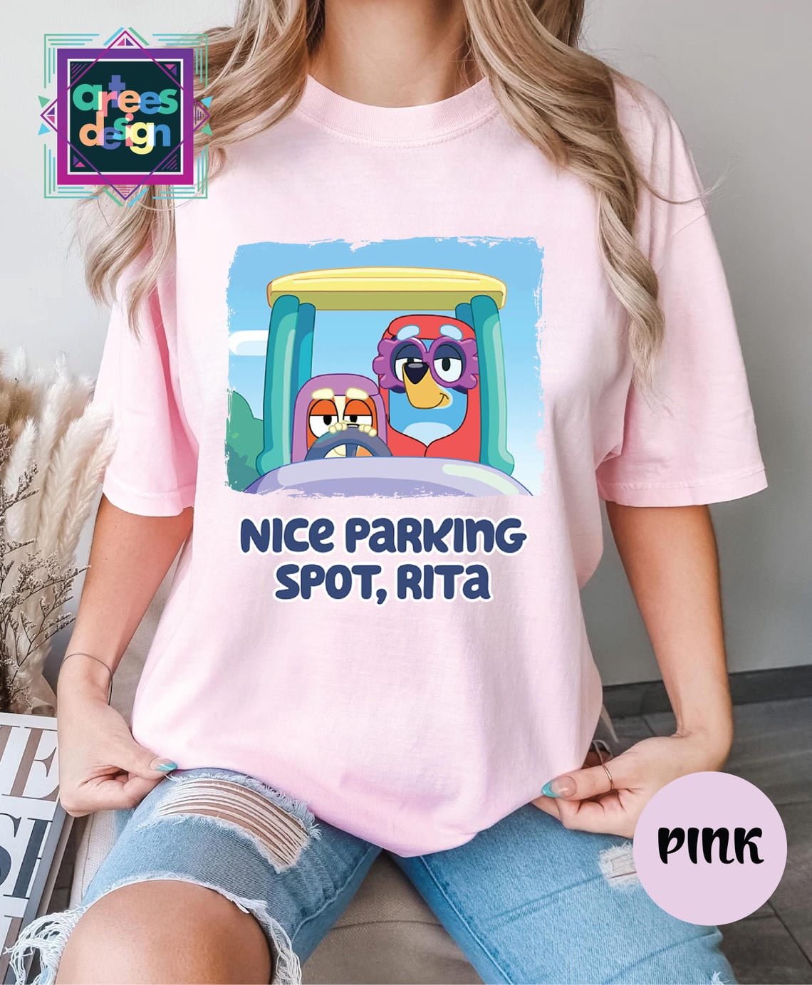 Bluey Nice Parking Spot Rita Shirt Blue Grannies Shirt Nice Parking ...