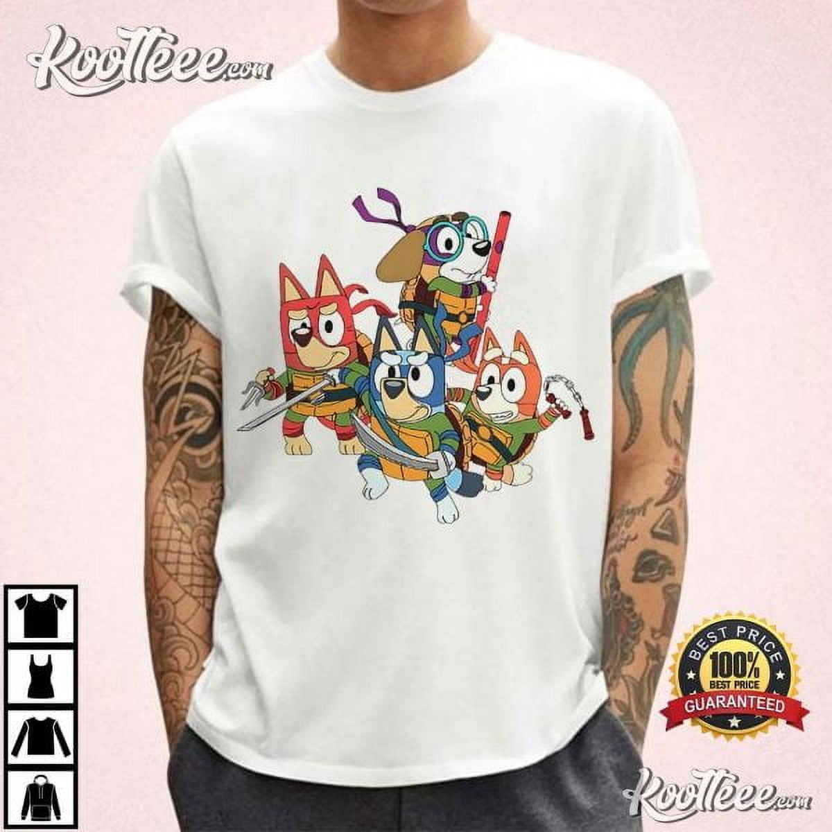 Bluey Ninja Turtles Cartoon T-Shirt Shirt, Size L, Tee Natural New ...