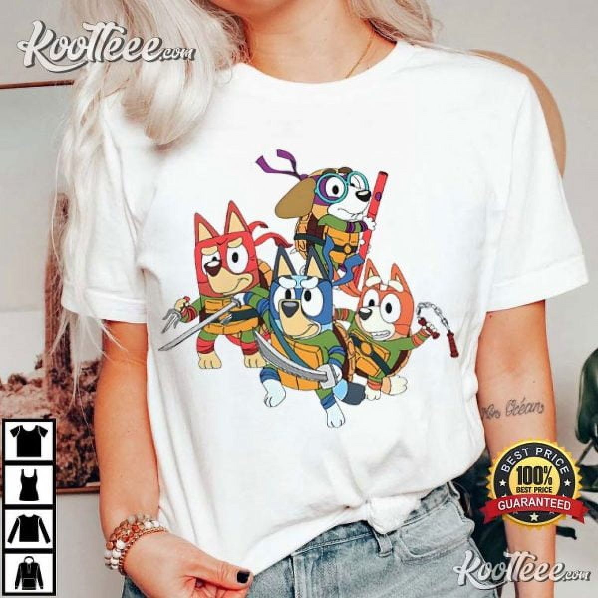 Bluey Ninja Turtles Cartoon Unisex Short Sleeve T-shirt - Walmart.com