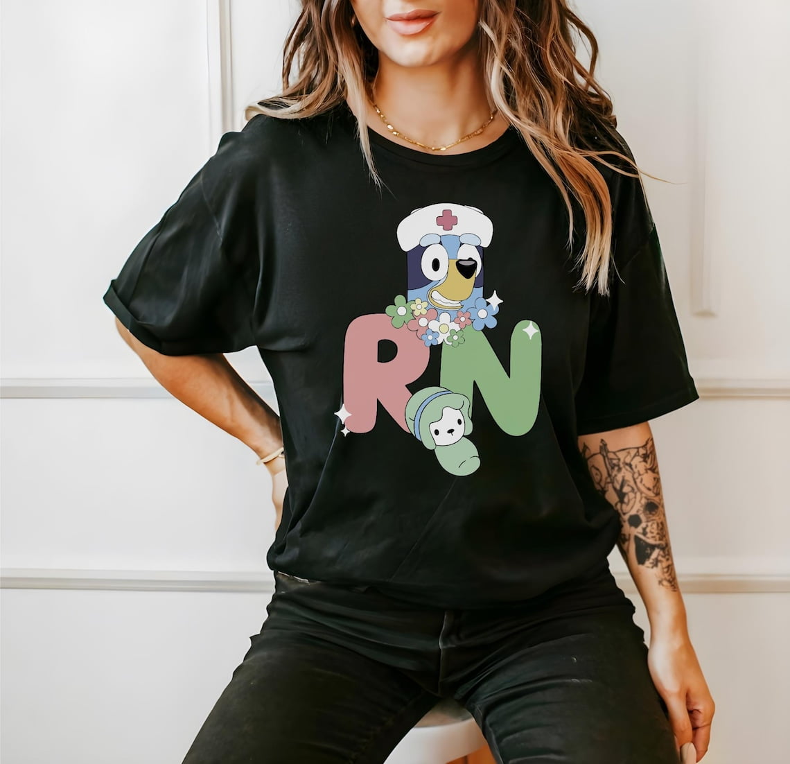 Bluey Nurse Tee, Bluey Rn Shirt, Custom Nursing Graphic Tee, Unisex S ...