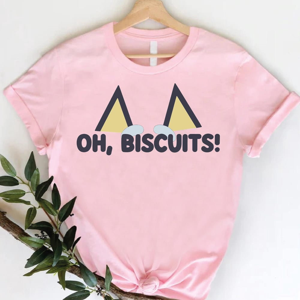 Bluey Oh, Biscuits! Adult T-Shirt, Bluey Family Matching Shirt, Oh ...