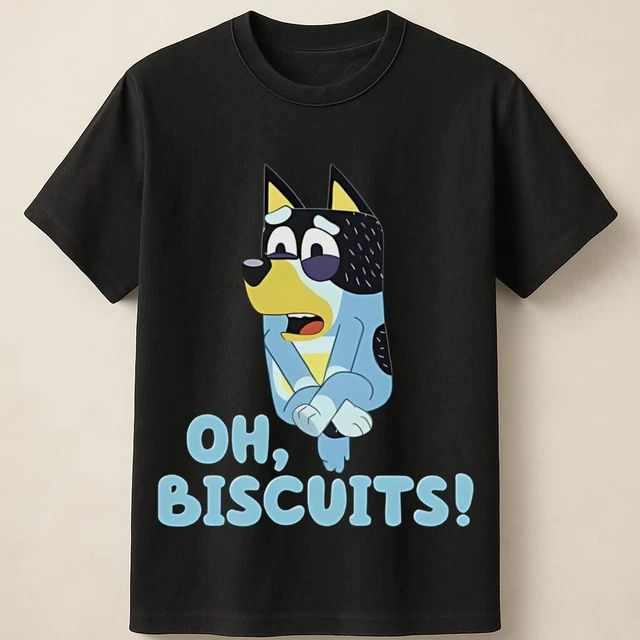 Bluey Oh Biscuits Quote T-Shirt Cartoon Dog Show Fan Gift - Walmart.com