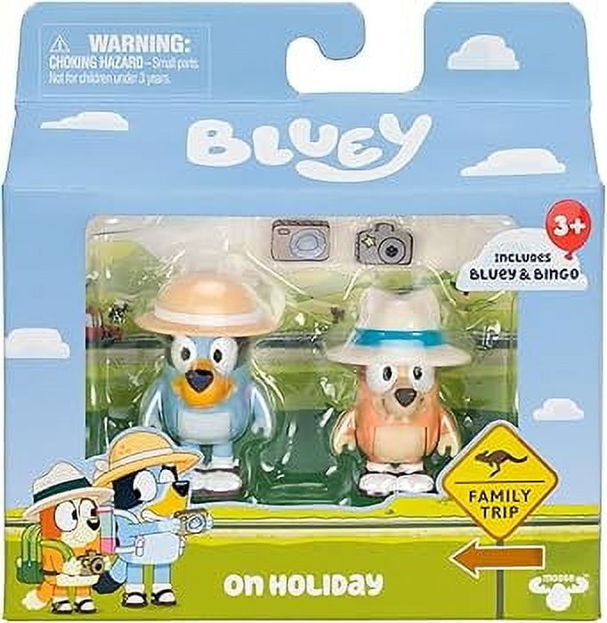 Bluey On Holiday Figure 2-Pack - On Holiday, 2.5 Inch Bluey and Bingo ...