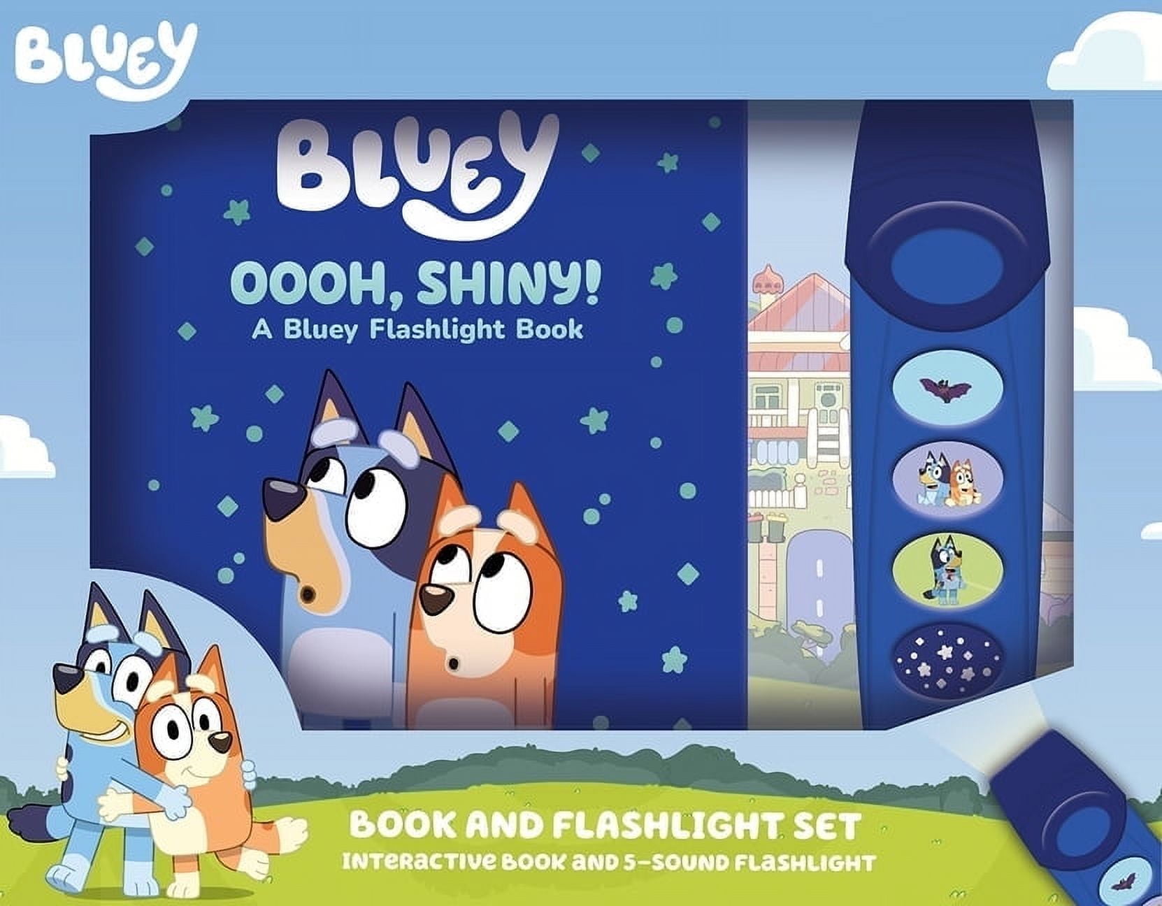 Bluey: Oooh, Shiny! Book and 5-Sound Flashlight Set, (Paperback ...