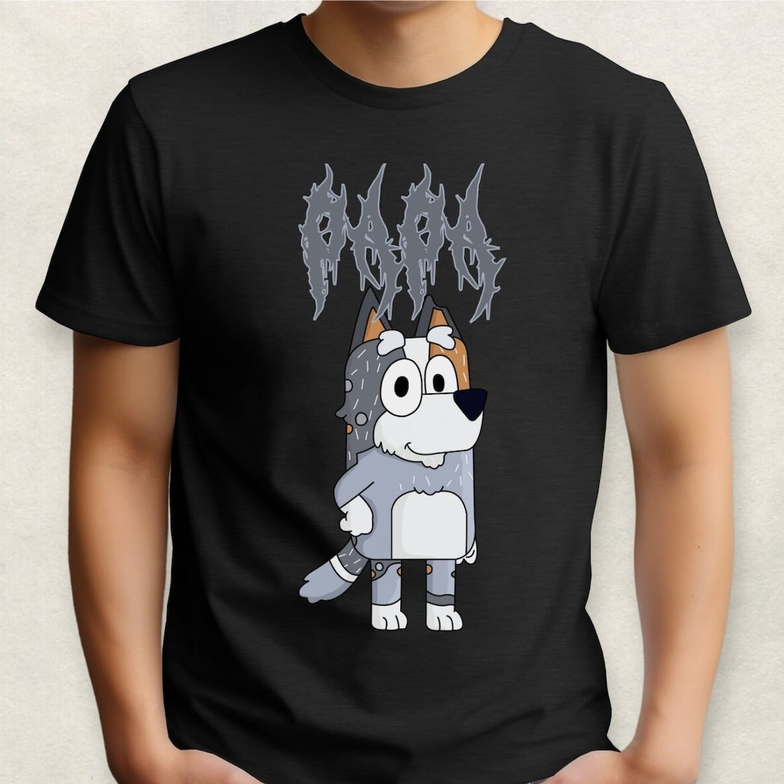 Bluey Papa (Grandpa) Metal Shirt, Bluey, Black Metal, Goth Disney ...