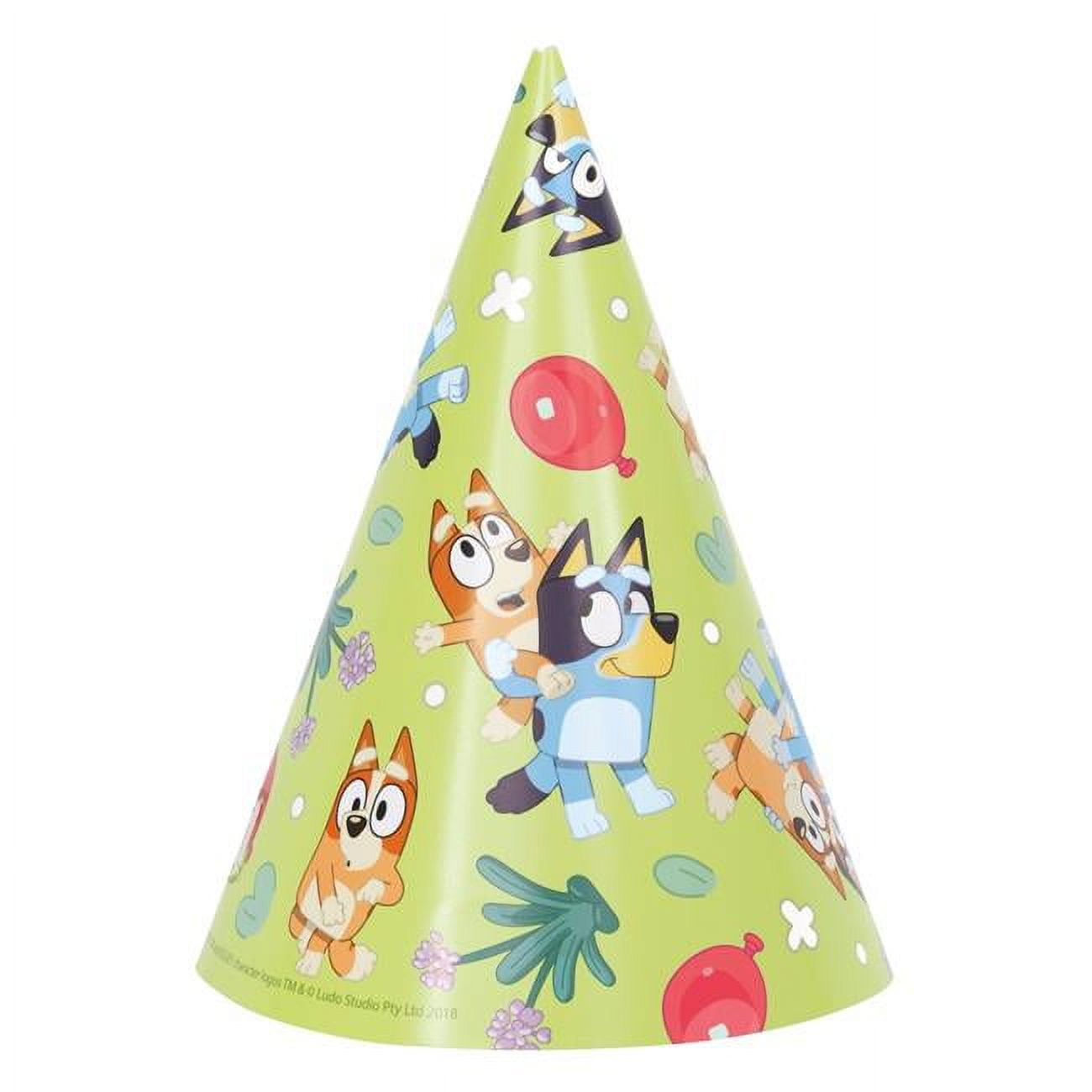Bluey Birthday Theme Kids Party Hats (8 Pk) - Party Supplies ...
