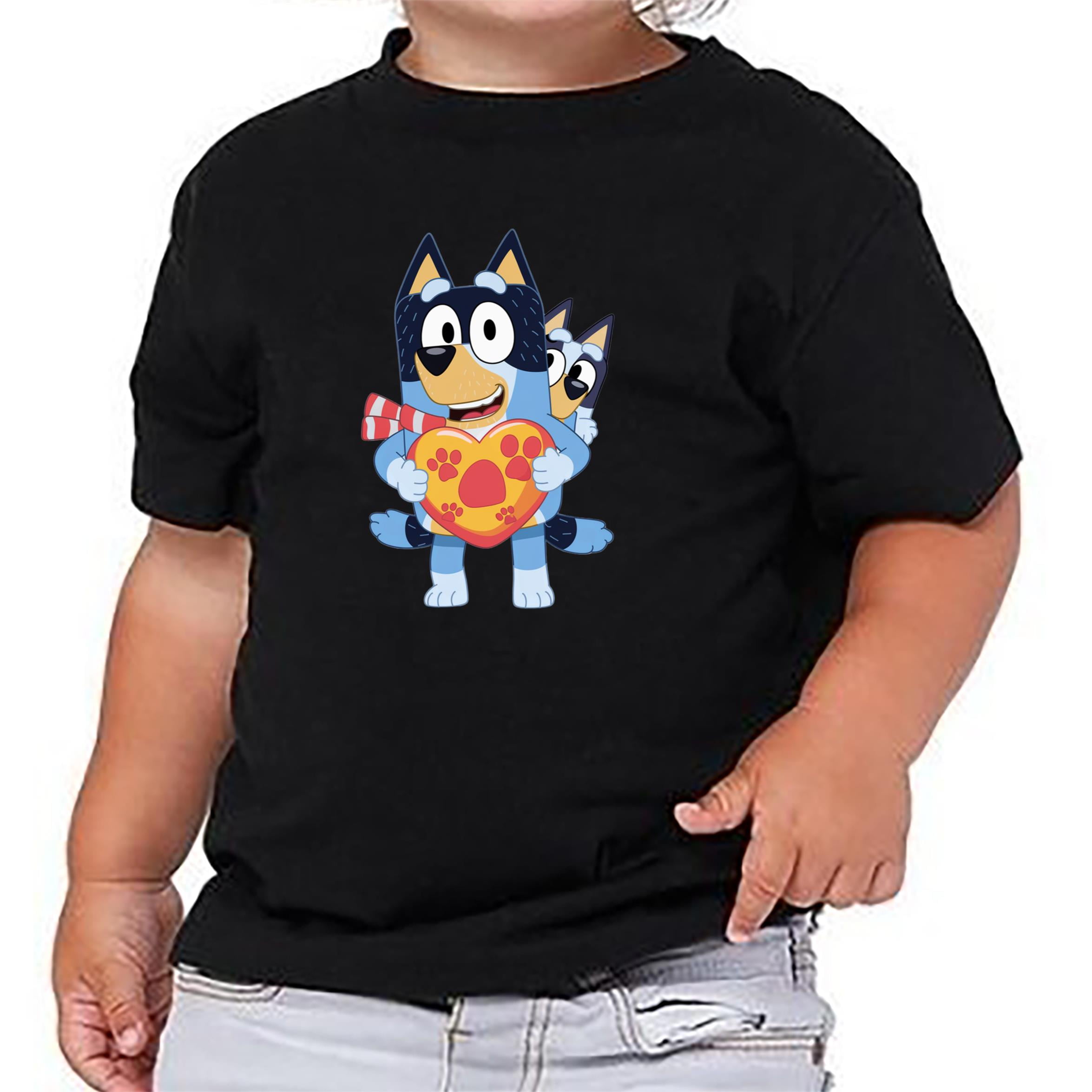 Bluey Paw Prints on My Heart, Fun Cartoon Design, Family Matching Shirt ...