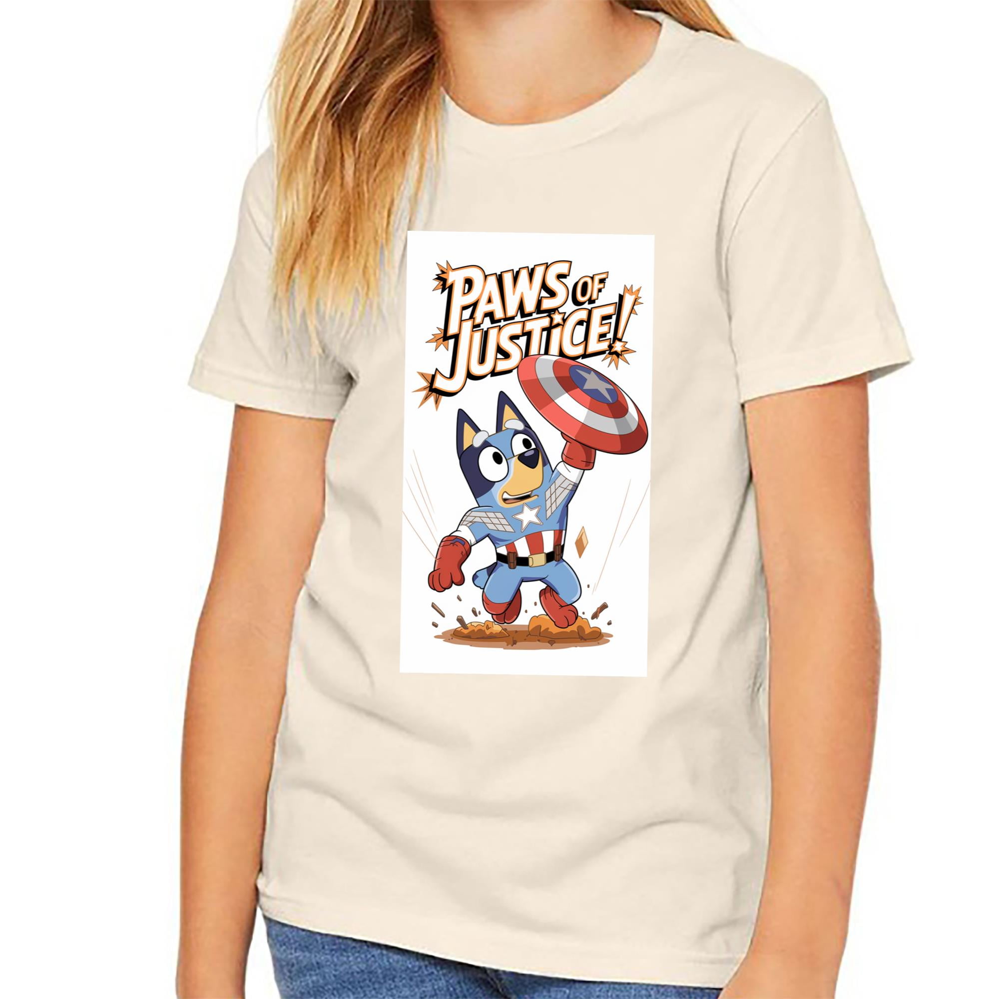 Bluey Paws Of Justice In Action, Heroic Pup Cartoon Design With Shield ...