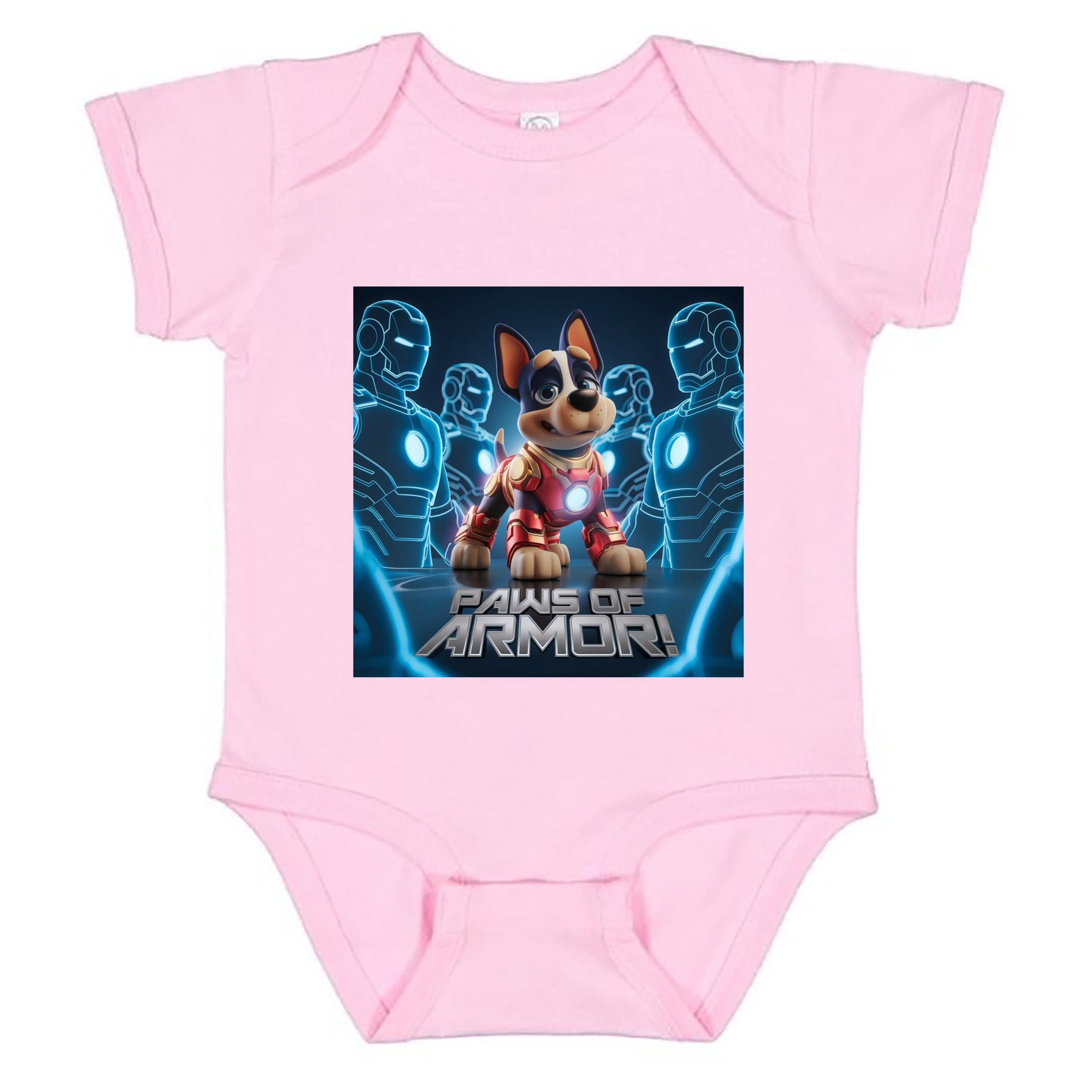 Bluey Paws of Armor, Brave Cartoon Dog, Fun Heroic Theme Baby Bodysuit ...