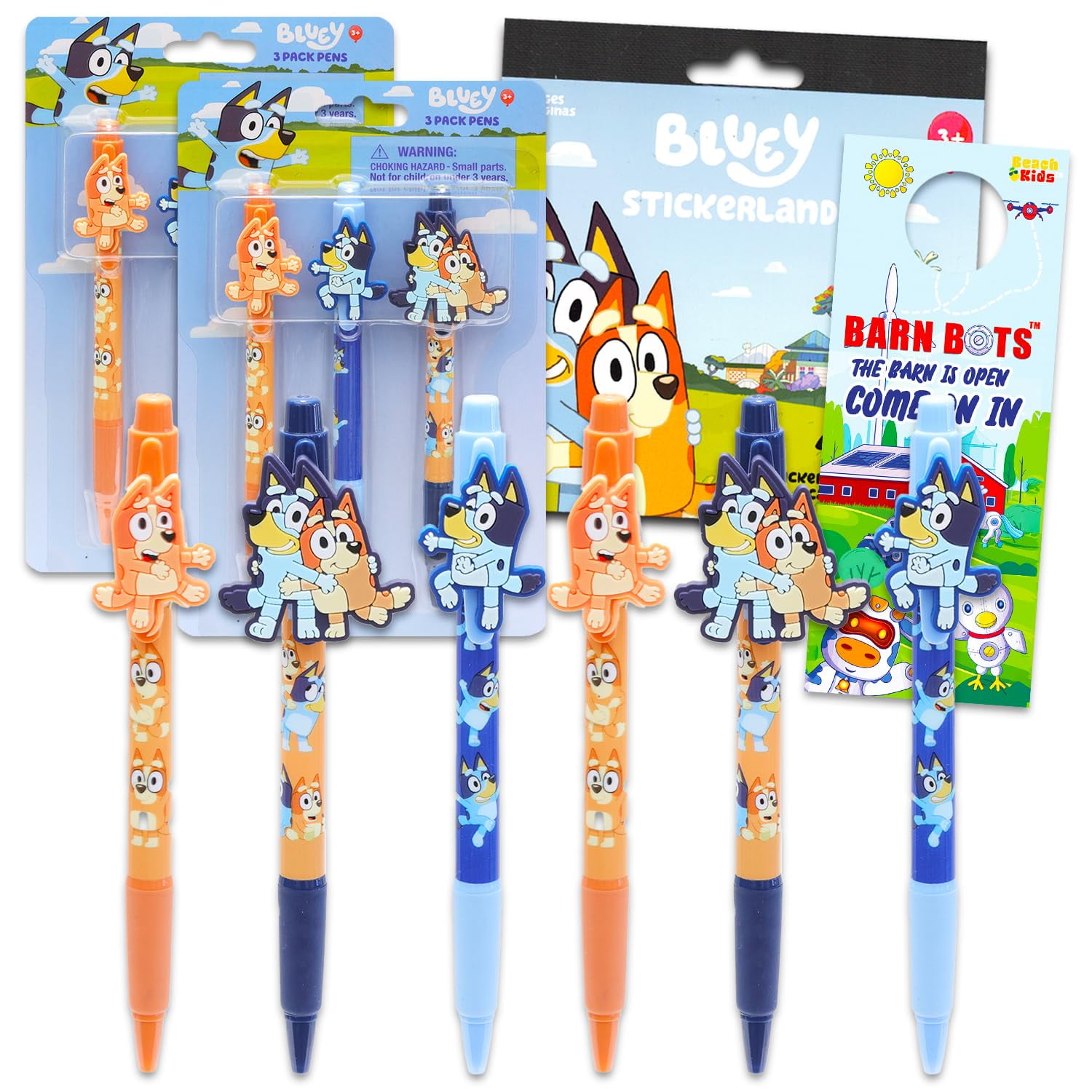 Bluey Pens for Kids Set - 6 Pc Bluey Ballpoint Pens Party Supplies ...